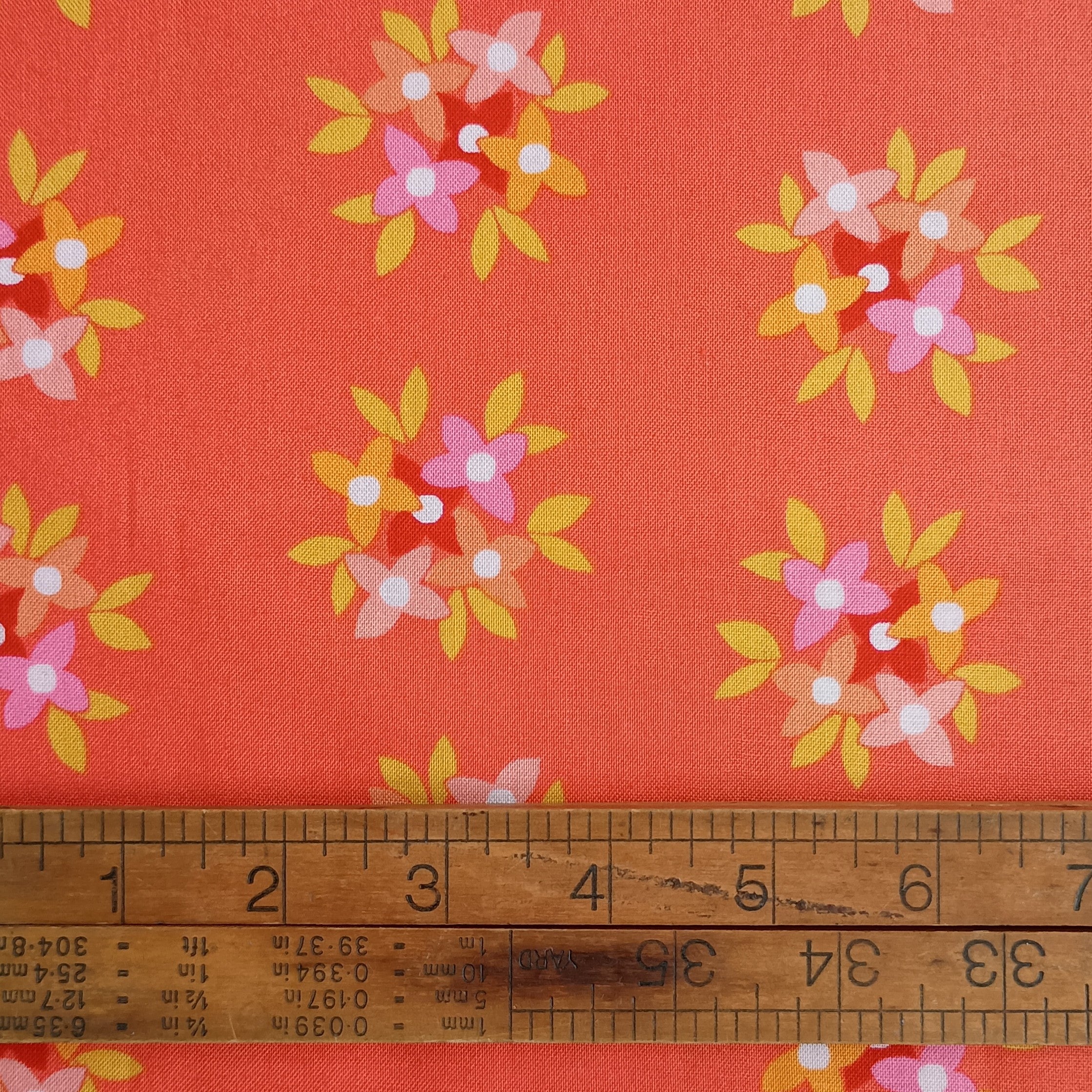 Friday Night - Posy Grande in Tomato by Karen Lewis for Andover – sew ...
